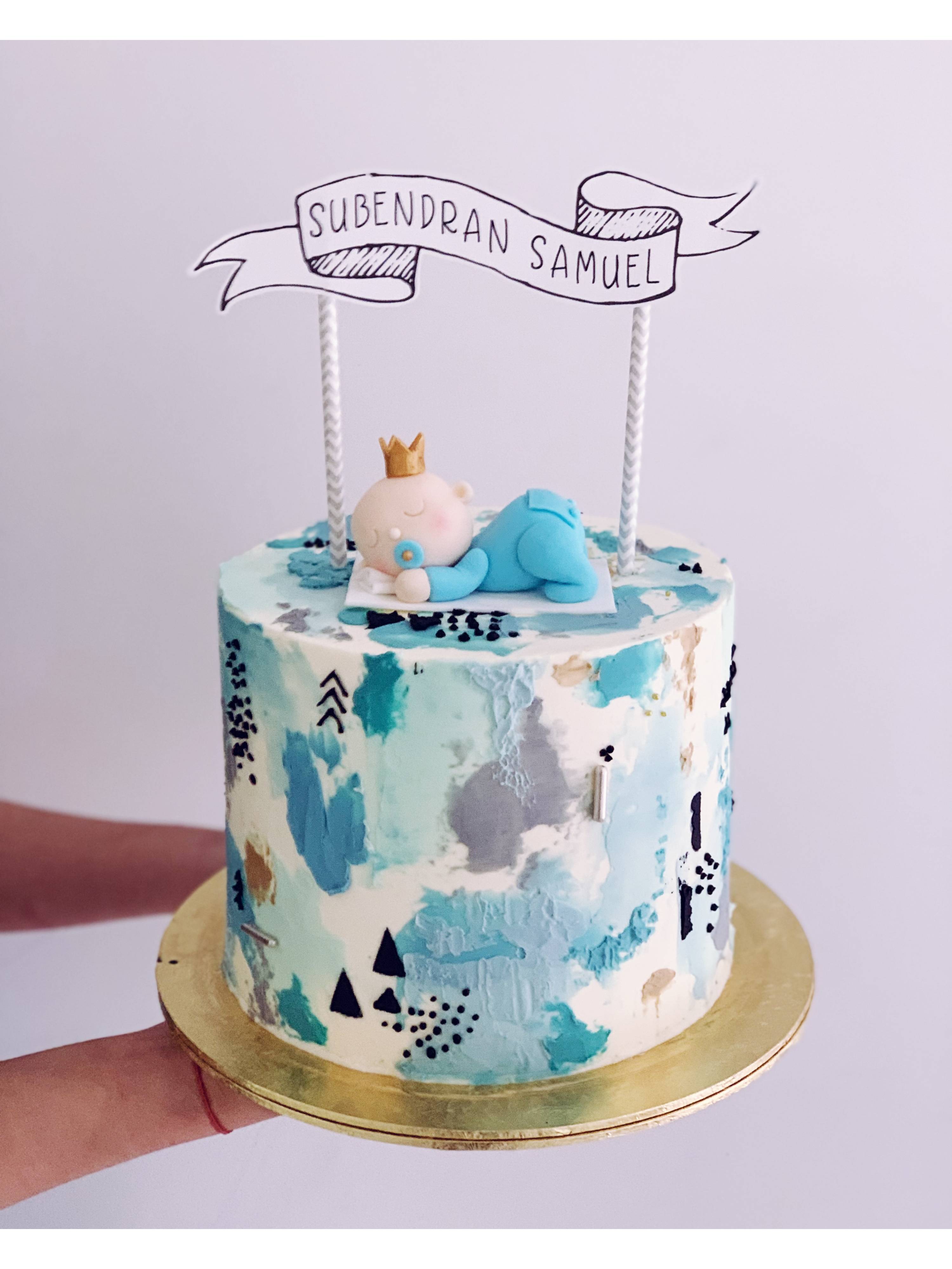 Abstract Blue Baby Cake