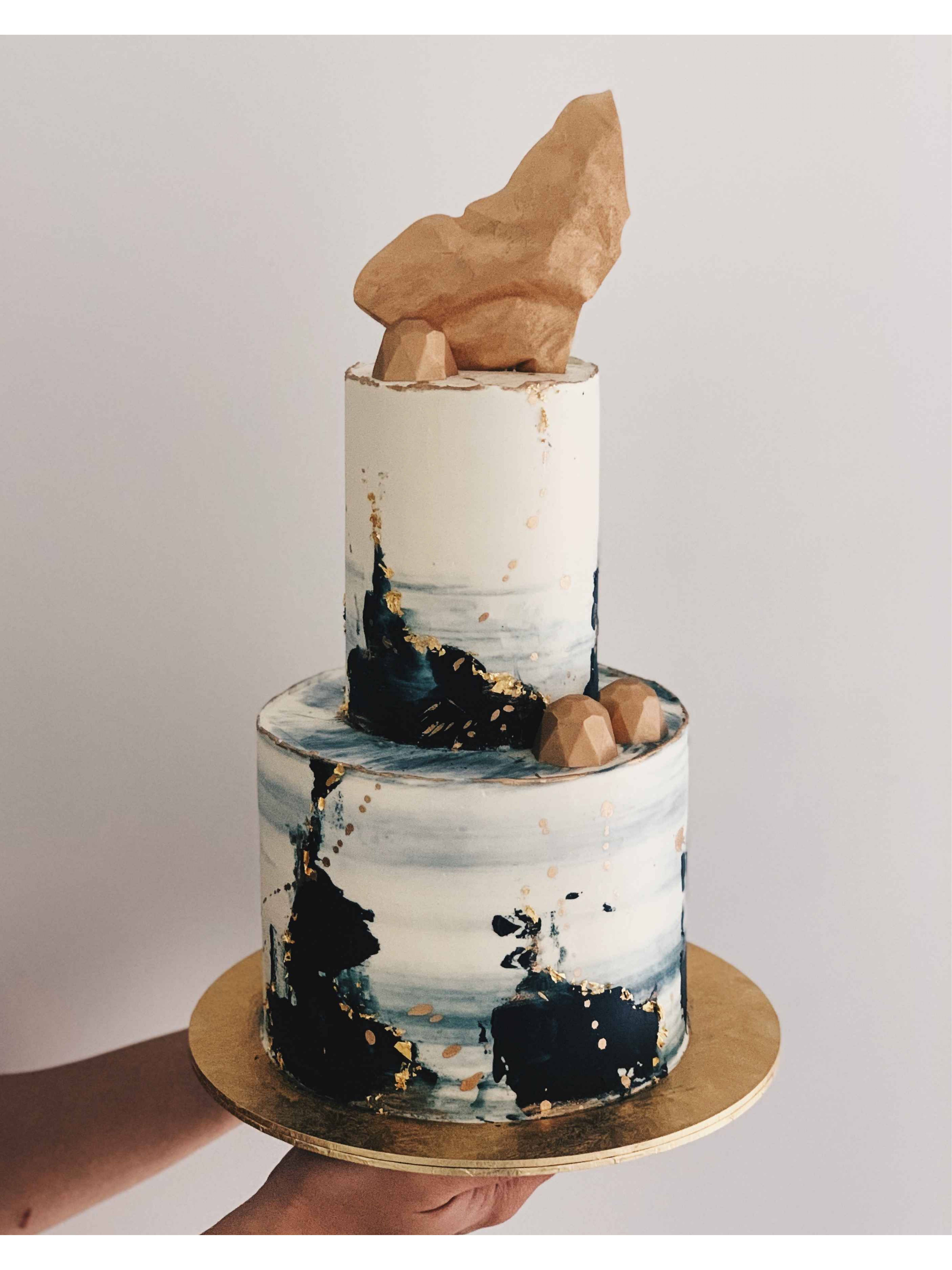 Two Tier Black Jewel Cake